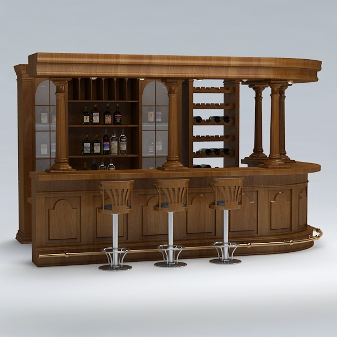 3d bar counter model