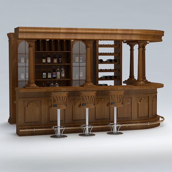 3d bar counter model