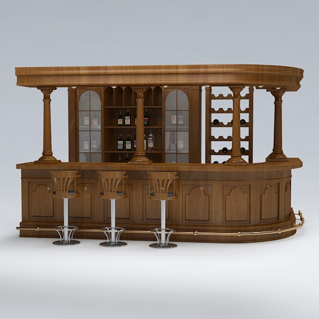 3d bar counter model