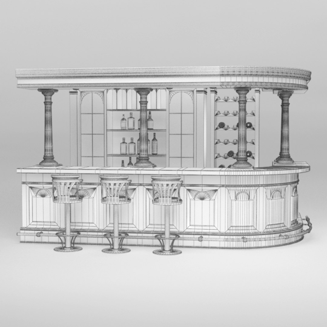 3d bar counter model