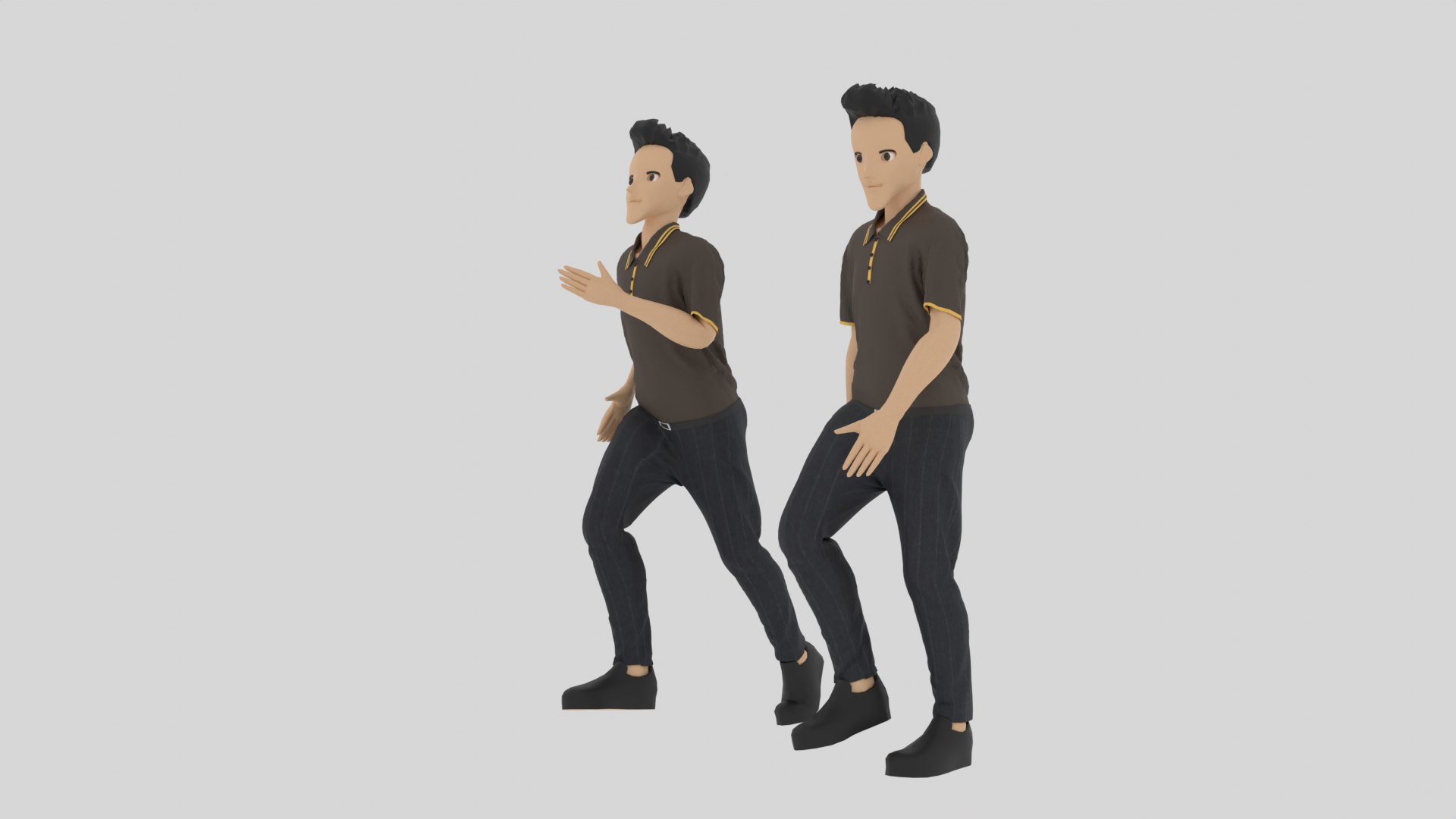 Cartoon Character Walking And Running Animation 3D Model - TurboSquid ...