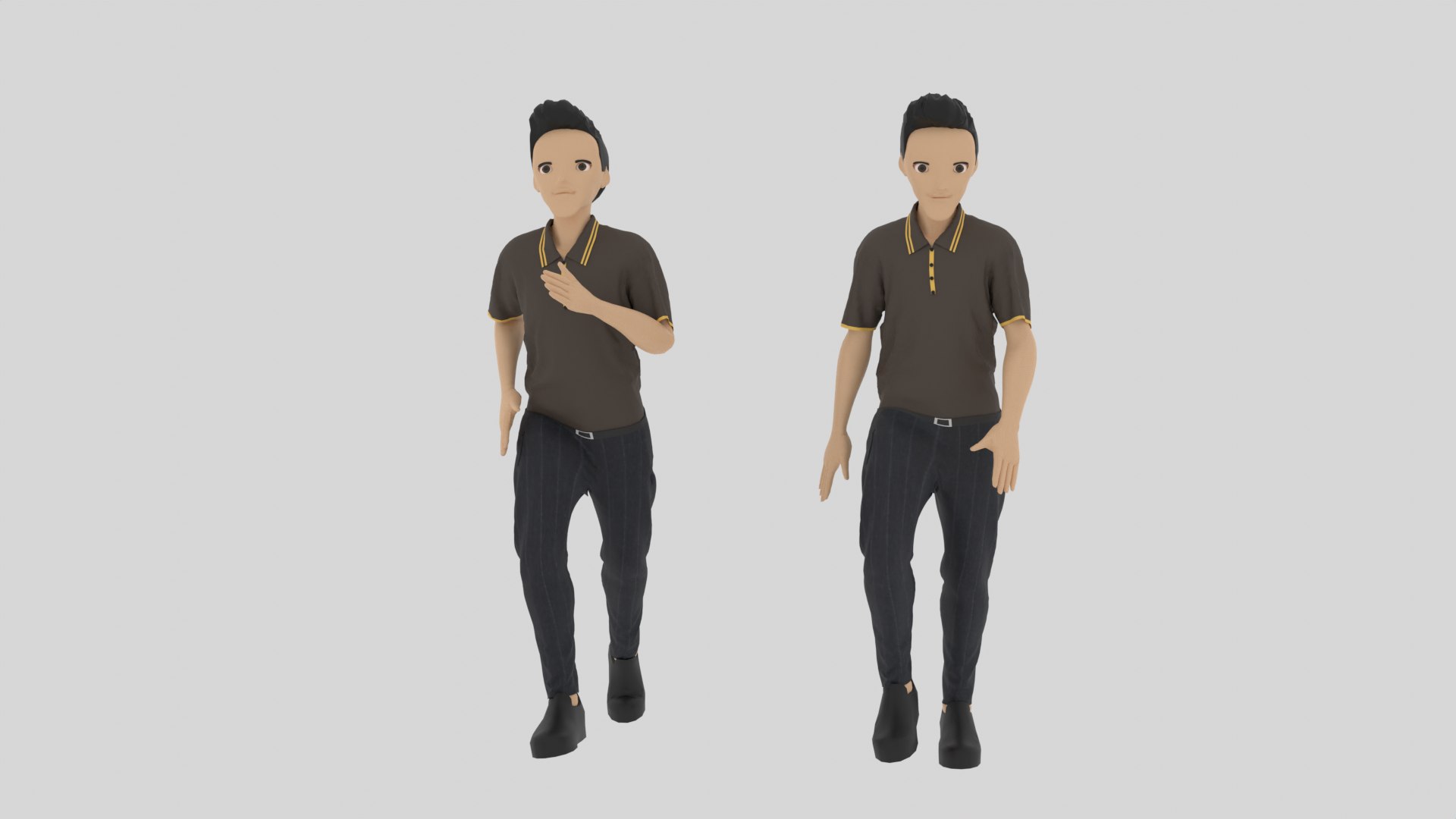 Cartoon Character Walking And Running Animation 3D Model - TurboSquid ...