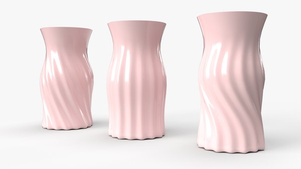 3D Realistic 3D pink coloured Vase set - TurboSquid 1935427