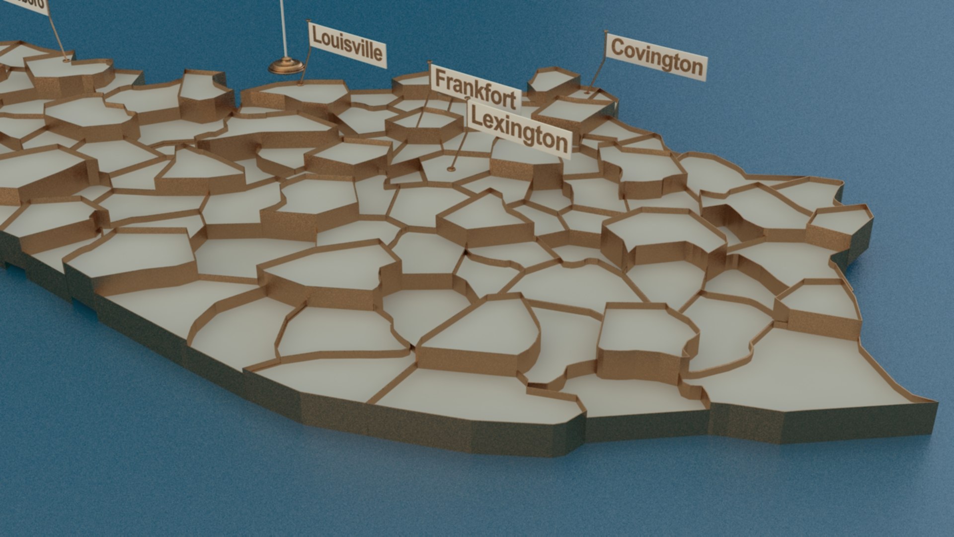 3D Kentucky Flag Model - TurboSquid 1703339
