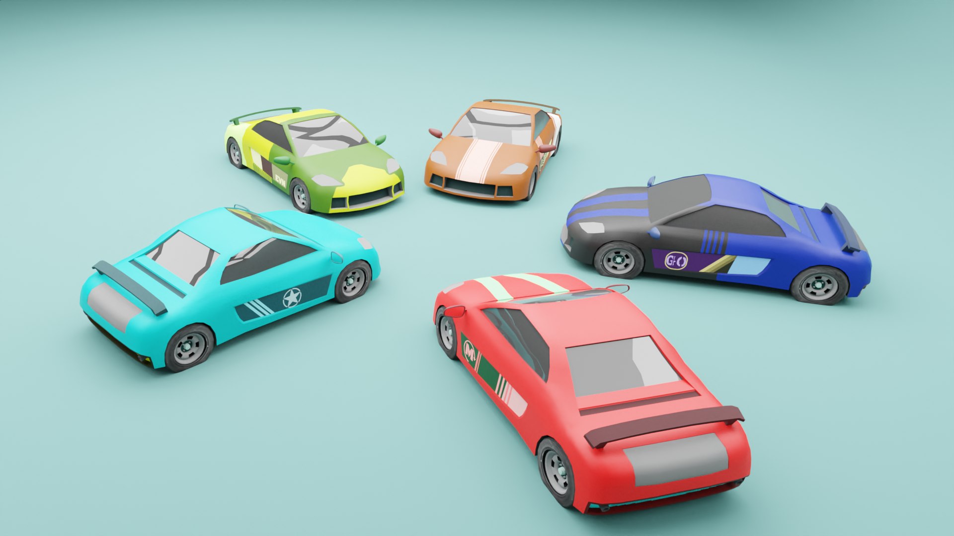 Stylized Low Poly Racing Car Pack 3D - TurboSquid 1717344