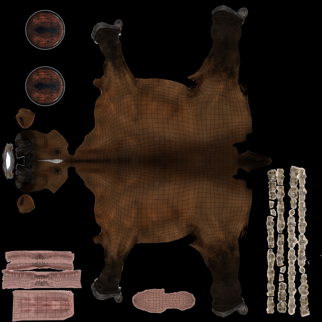 Horse Brown Rigged Fur Model