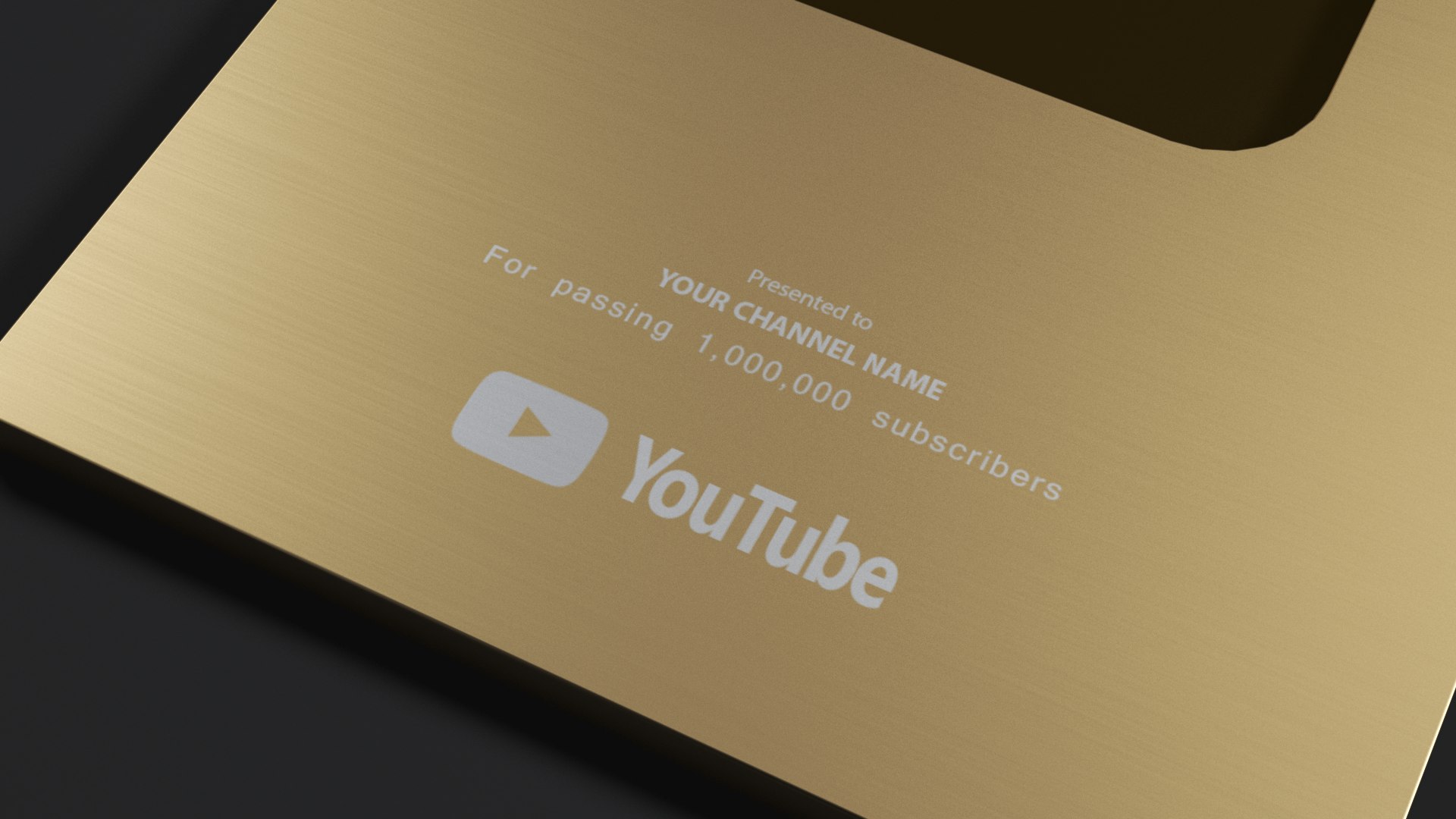 3D YouTube Gold Play Button - TurboSquid 1964780