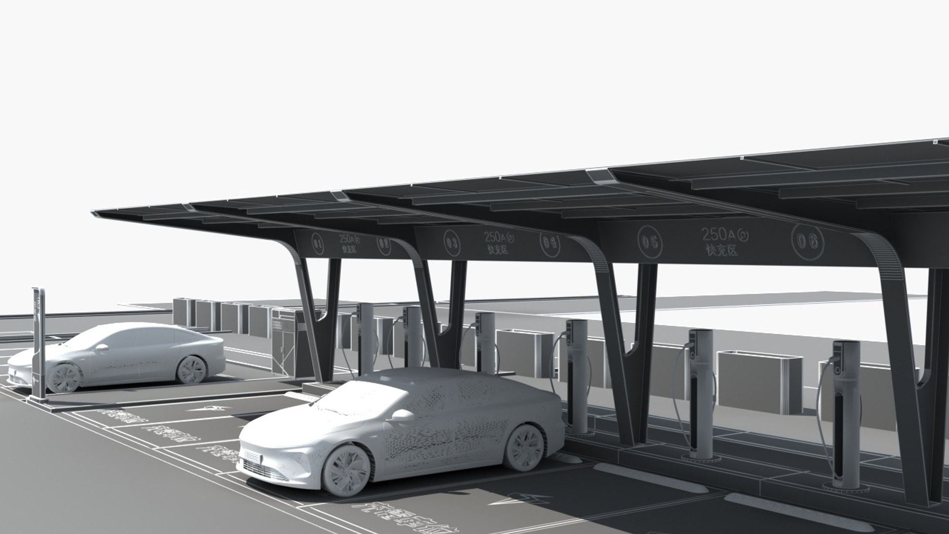 EV Charging Station 3 3D Model - TurboSquid 2245407