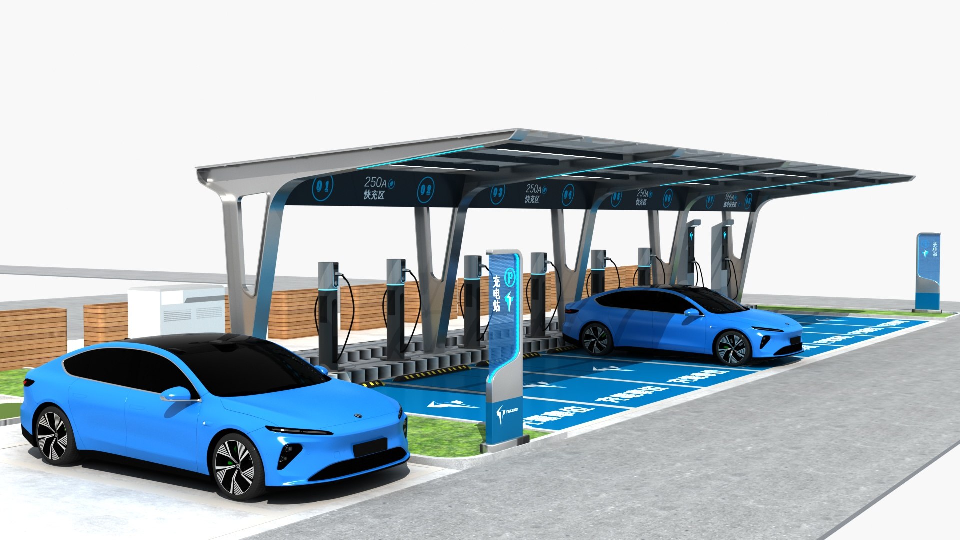EV Charging Station 3 3D Model - TurboSquid 2245407