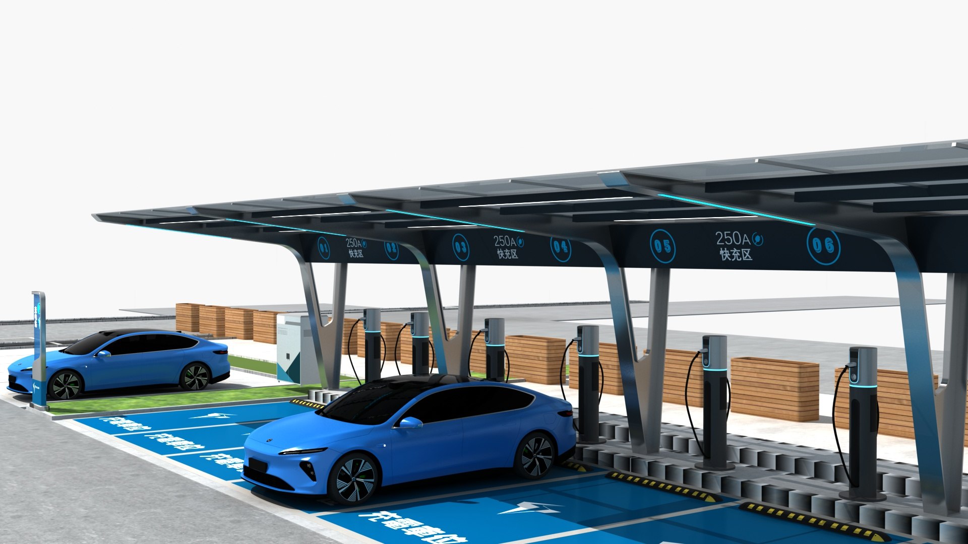 EV Charging Station 3 3D Model - TurboSquid 2245407