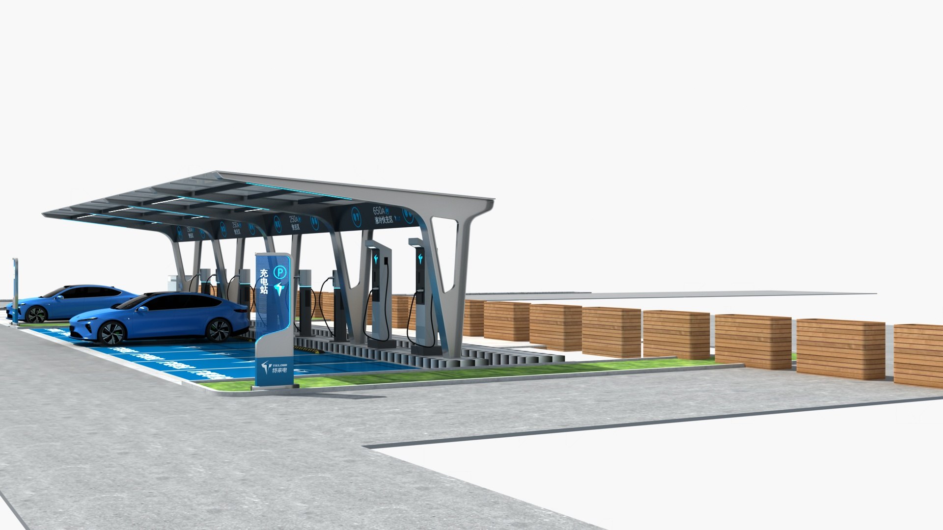 EV Charging Station 3 3D Model - TurboSquid 2245407