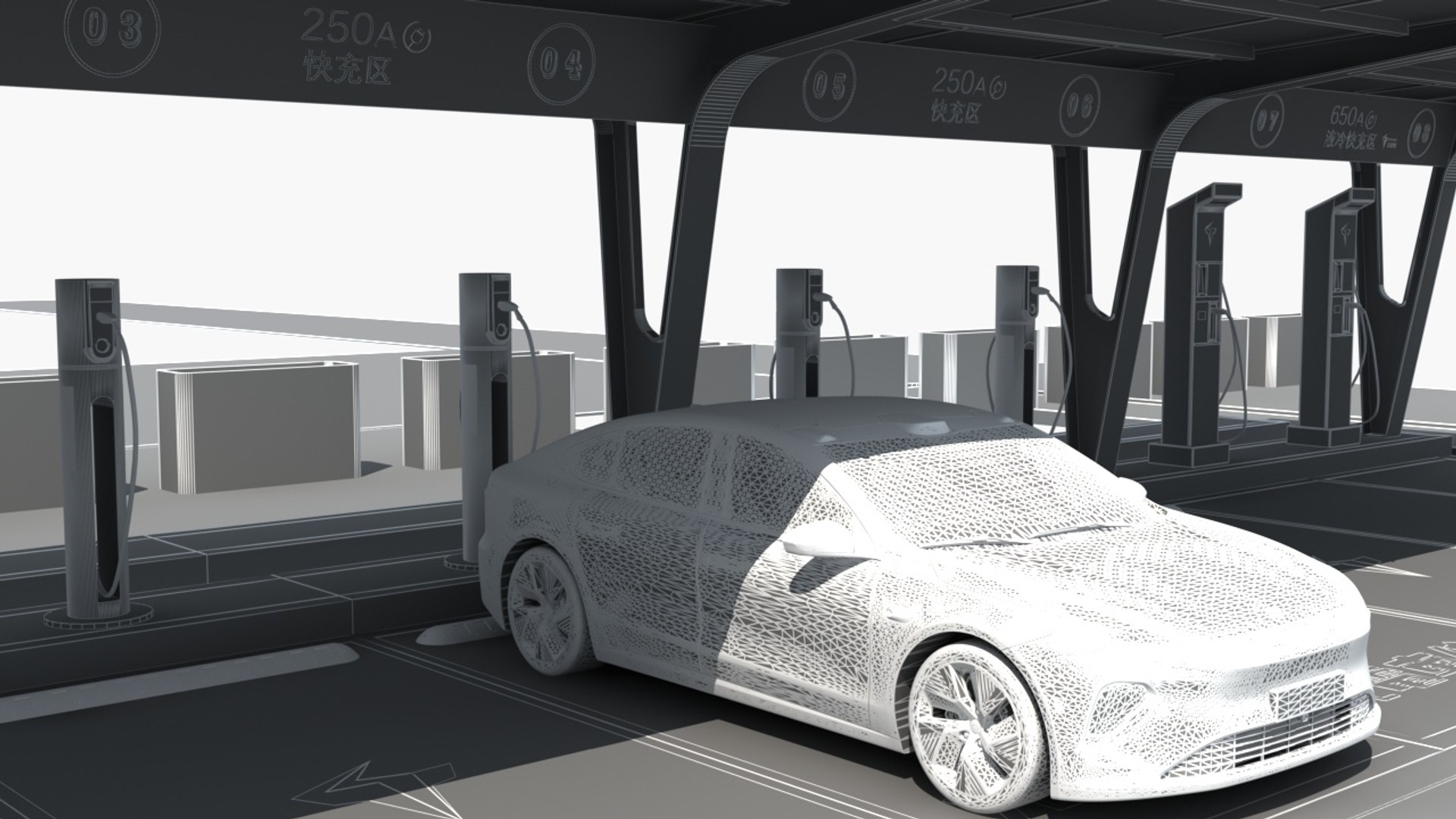EV Charging Station 3 3D Model - TurboSquid 2245407