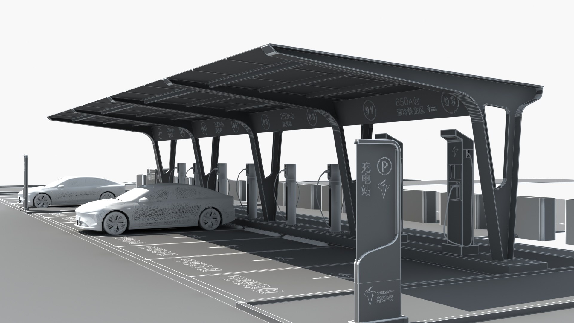 EV Charging Station 3 3D Model - TurboSquid 2245407