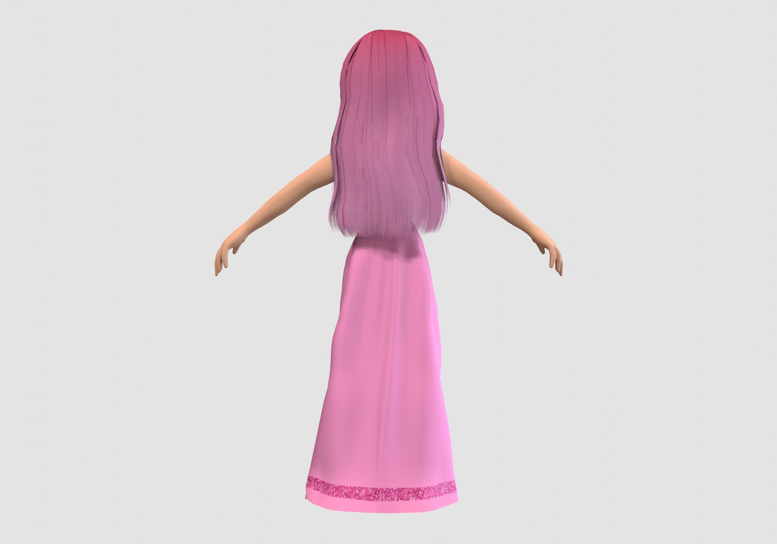 3D Pink Cartoon Girl Model - TurboSquid 1917618