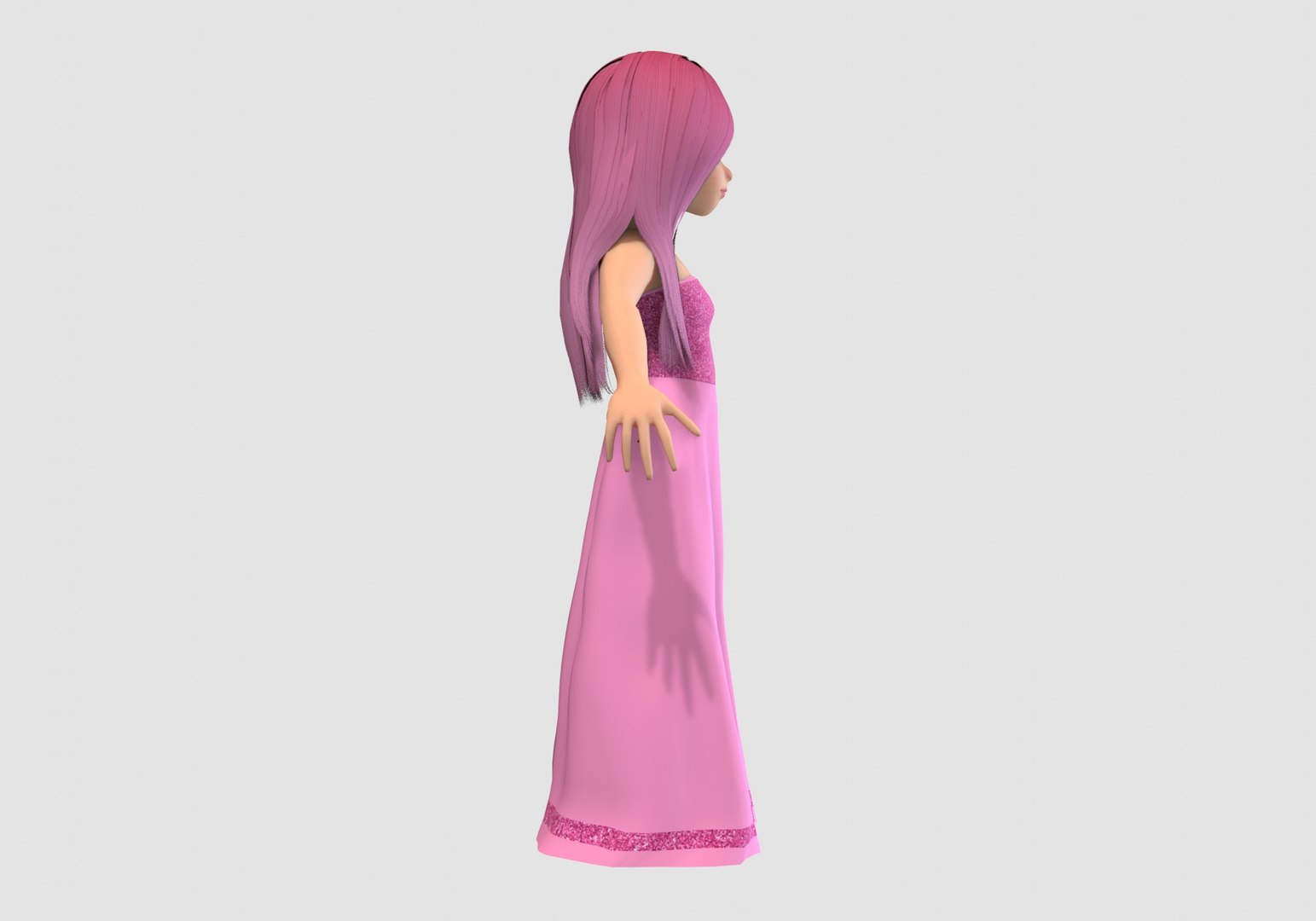 3D Pink Cartoon Girl Model - TurboSquid 1917618