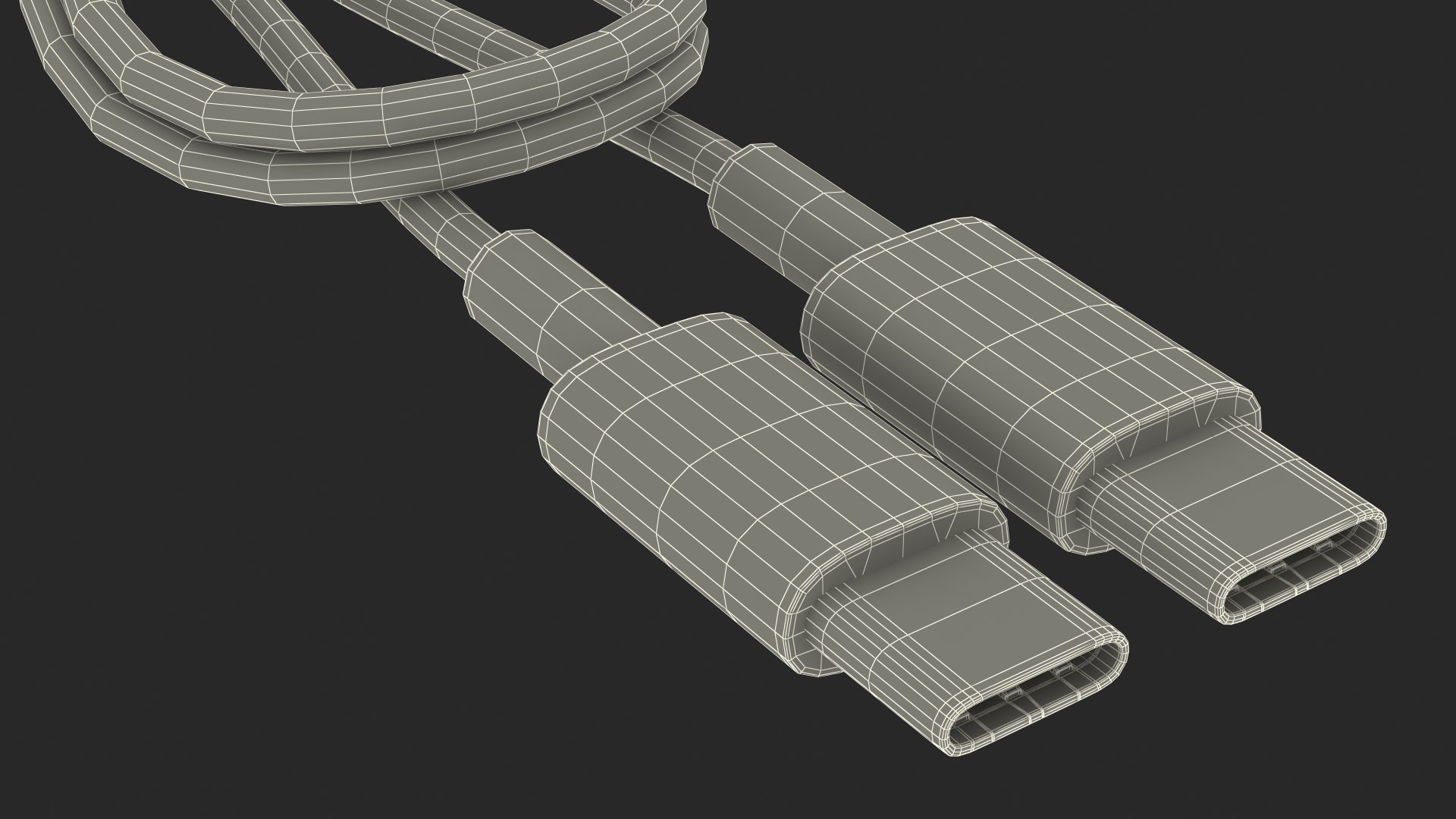 Usb Type-c Cable Folded 3D Model - TurboSquid 1596476