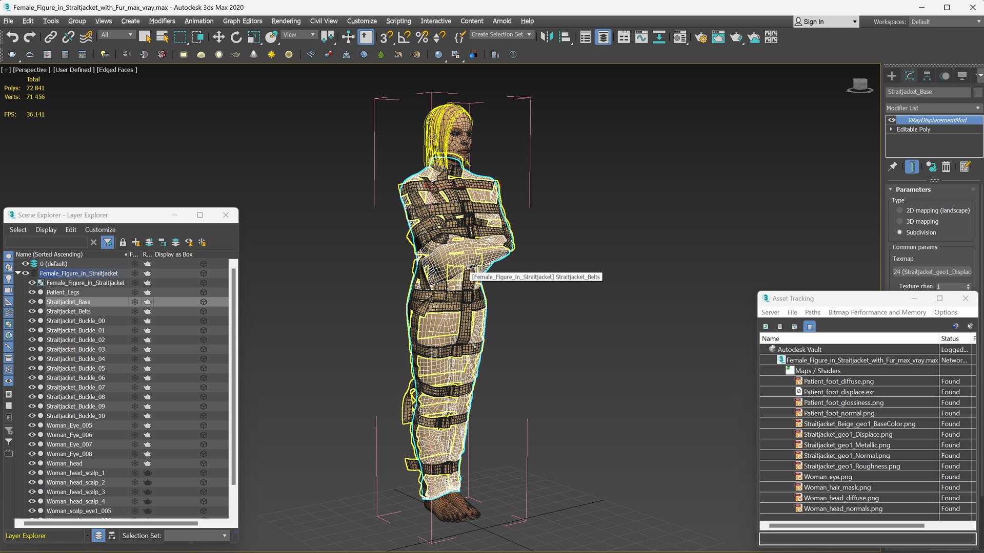 Female Figure In Straitjacket With Fur 3D Model - TurboSquid 2296396