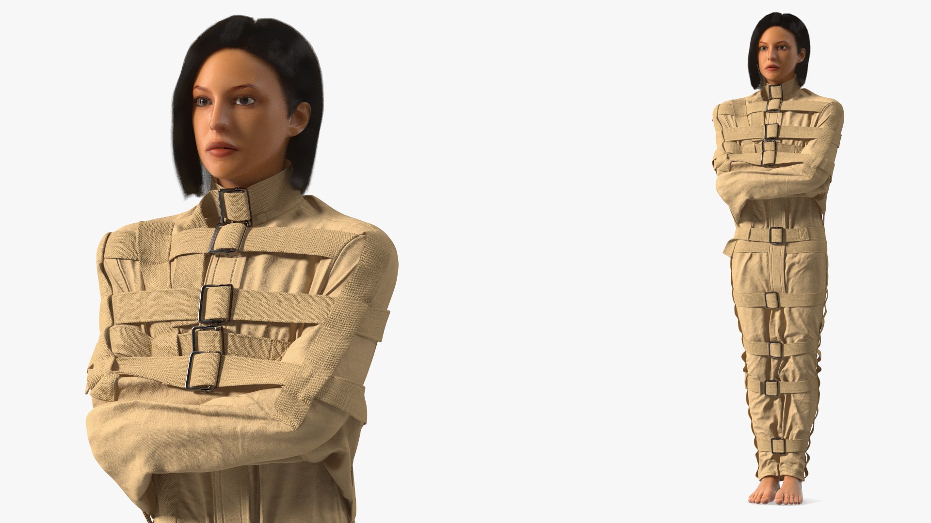 Female Figure In Straitjacket With Fur 3D Model - TurboSquid 2296396