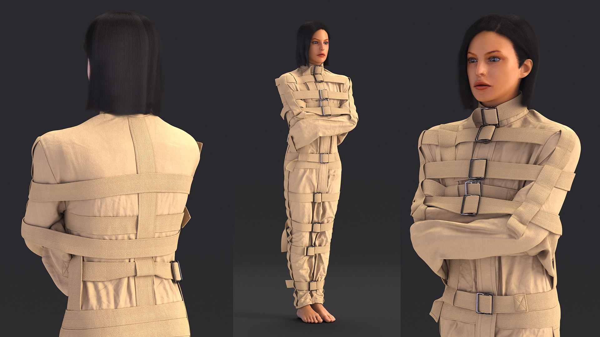 Female Figure In Straitjacket With Fur 3D Model - TurboSquid 2296396