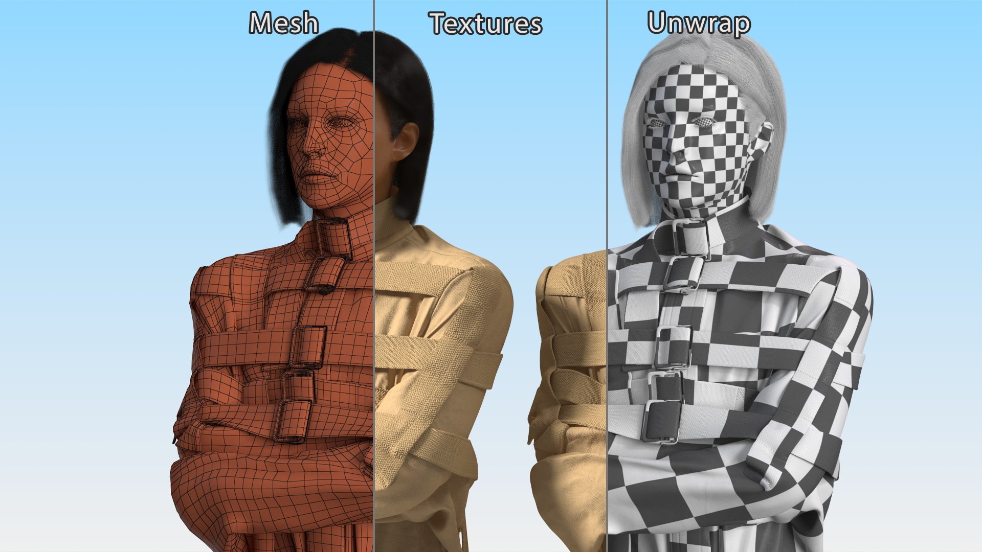 Female Figure In Straitjacket With Fur 3D Model - TurboSquid 2296396
