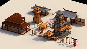 3D model Low Poly Traditional Japanese House 2 - TurboSquid 2101102