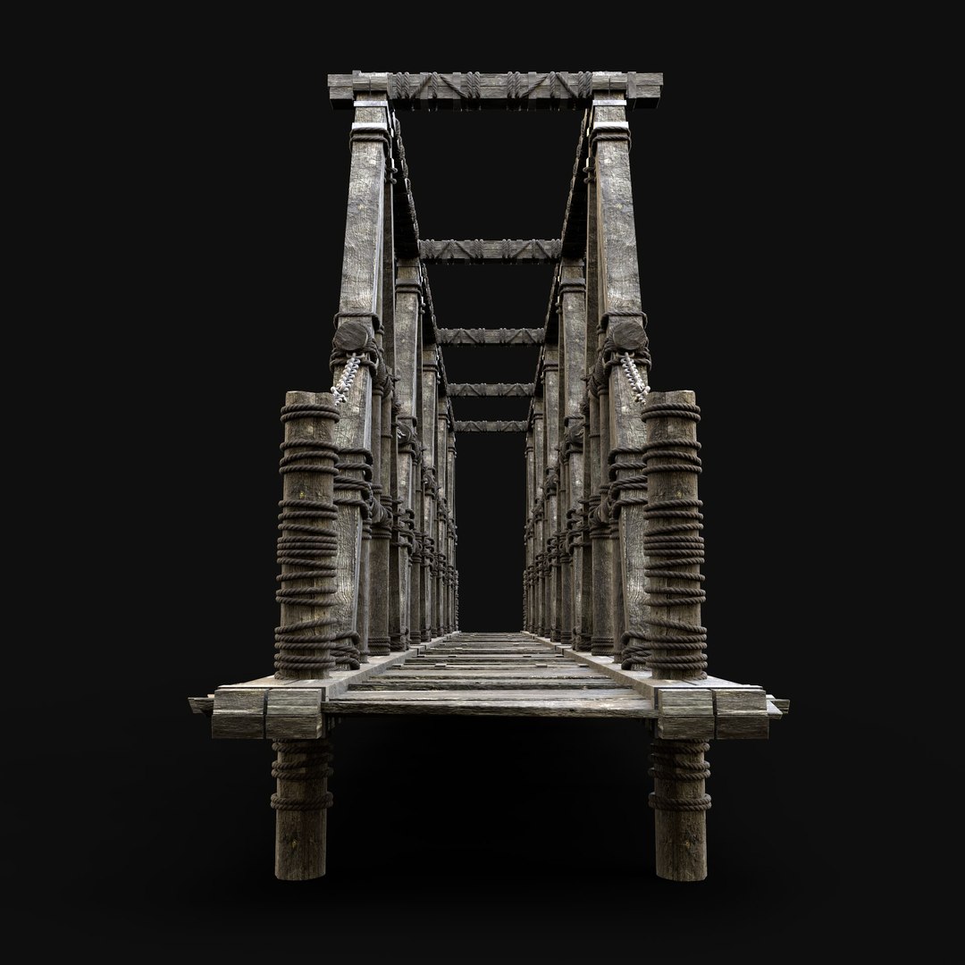 3D Model BRIDGE MEDIEVAL WOODEN PLATFORM CONSTRUCTION ENTERABLE ...