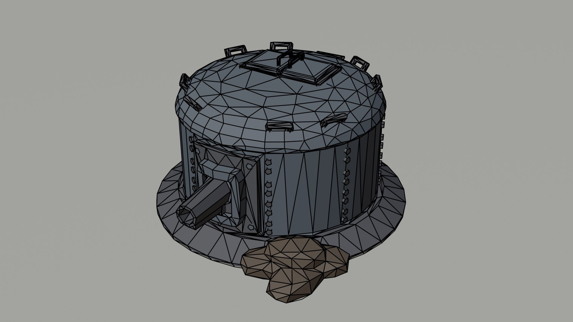 Low-poly Dieselpunk cartoon gun turret kit 3D - TurboSquid 1899006