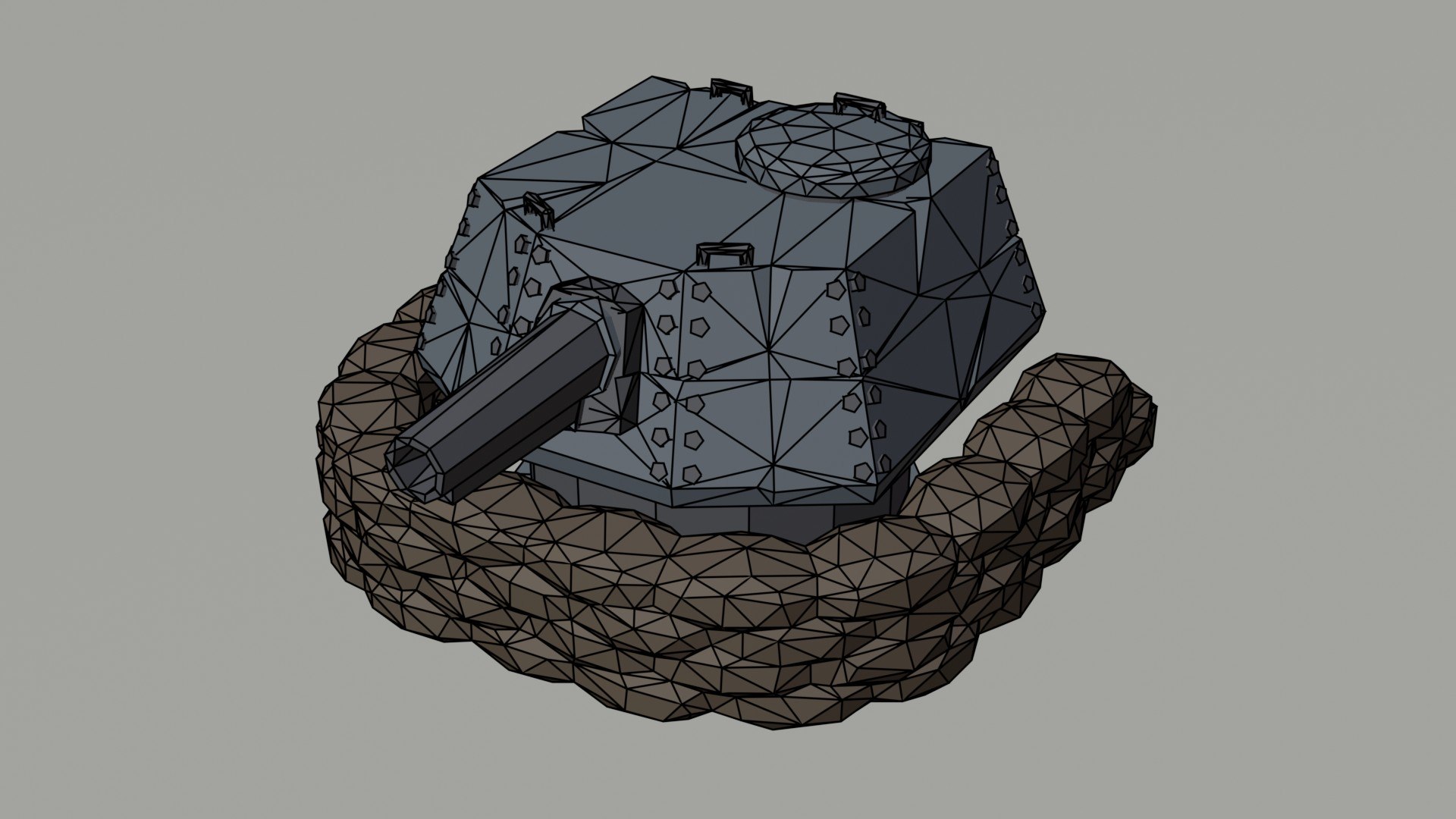 Low-poly Dieselpunk cartoon gun turret kit 3D - TurboSquid 1899006