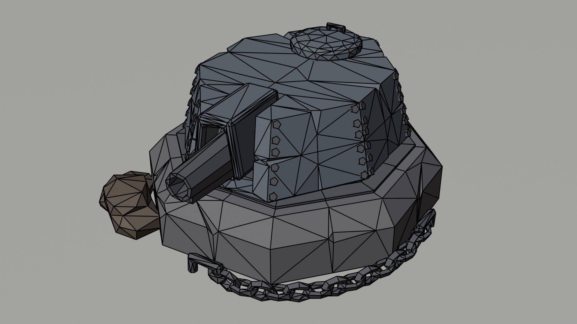 Low-poly Dieselpunk cartoon gun turret kit 3D - TurboSquid 1899006