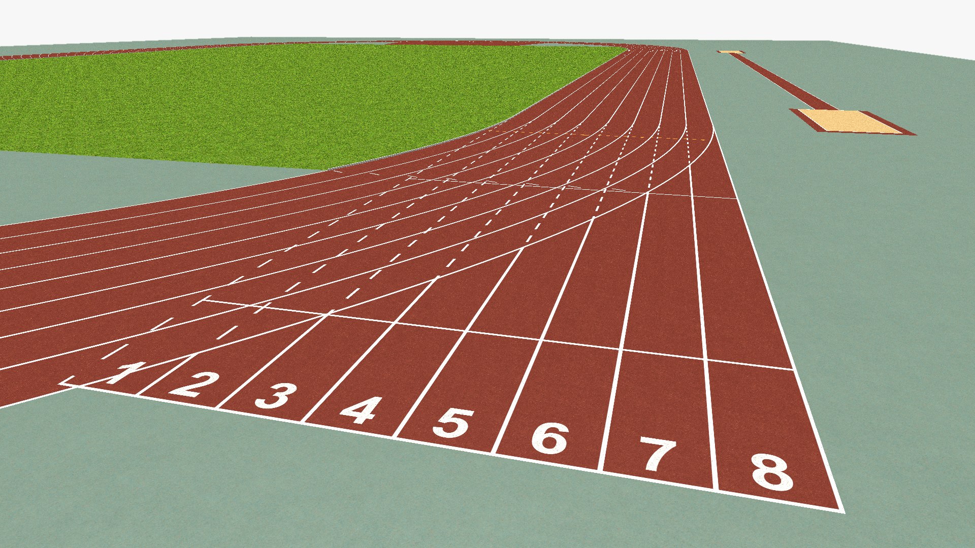 3D Athletic Track And Sectors - Red And Blue Model - TurboSquid 2264255