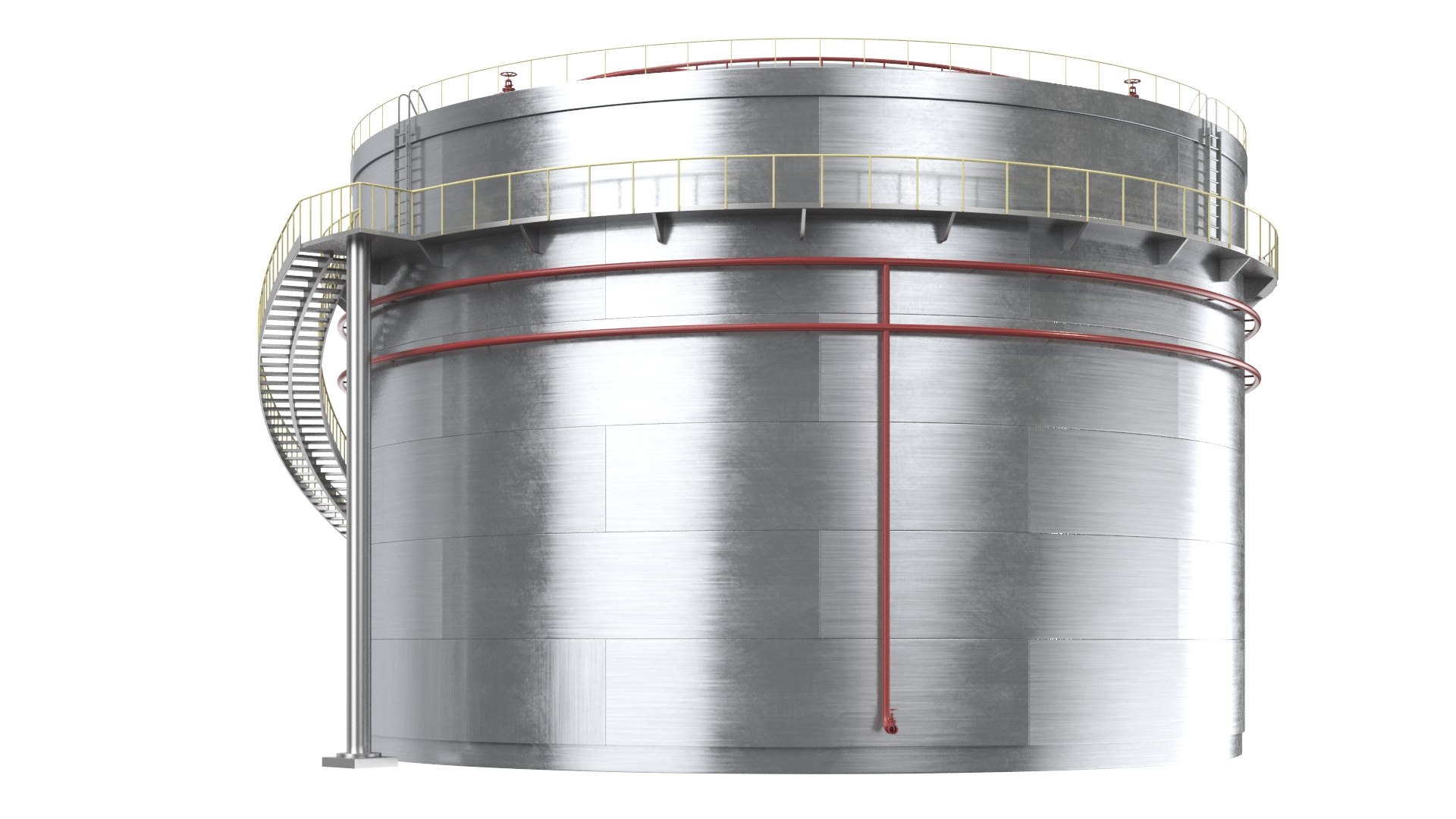 Cylindrical Oil Tank 3D Model - TurboSquid 1750031