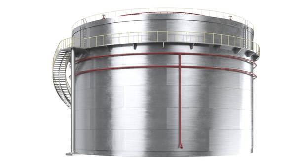 Cylindrical Oil Tank 3D model - TurboSquid 1750031