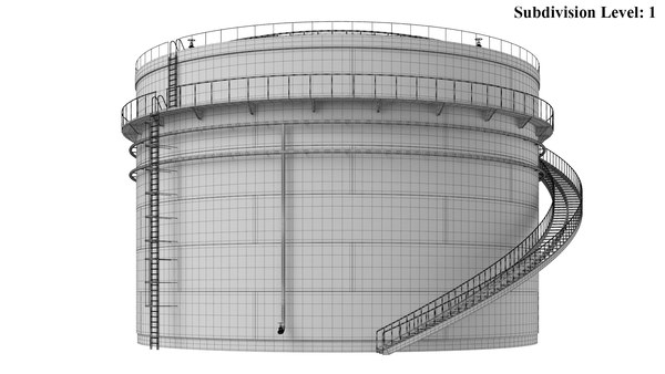 Cylindrical Oil Tank 3D model - TurboSquid 1750031