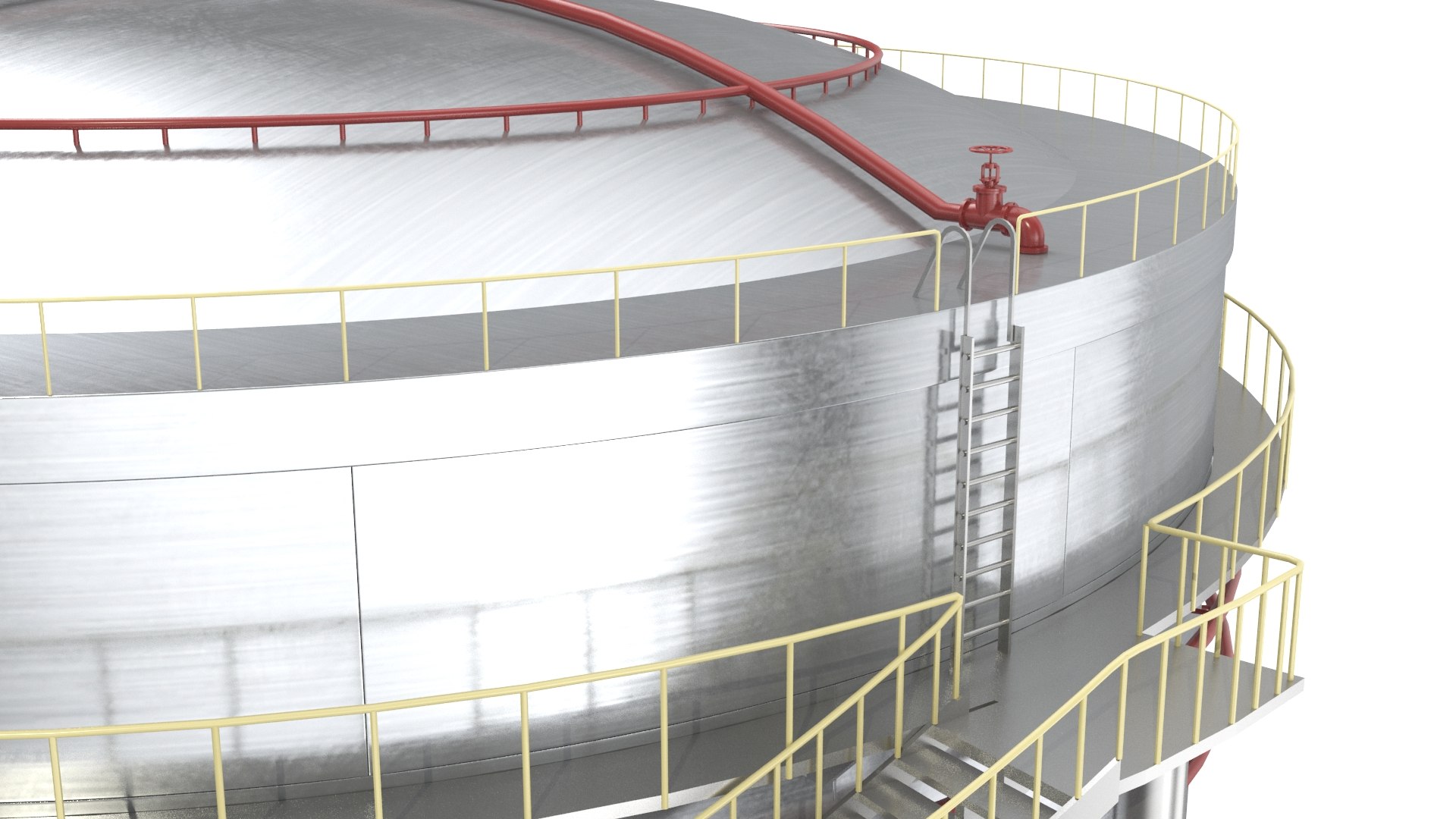 Cylindrical Oil Tank 3D Model - TurboSquid 1750031