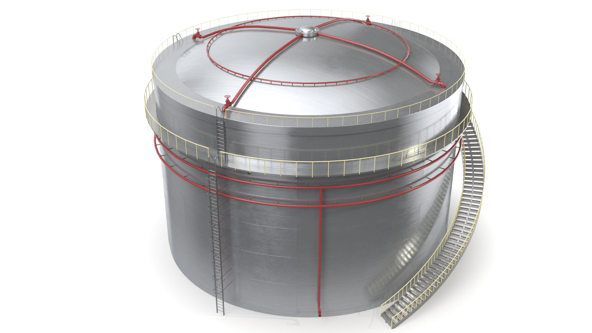 Cylindrical Oil Tank 3D Model - TurboSquid 1750031
