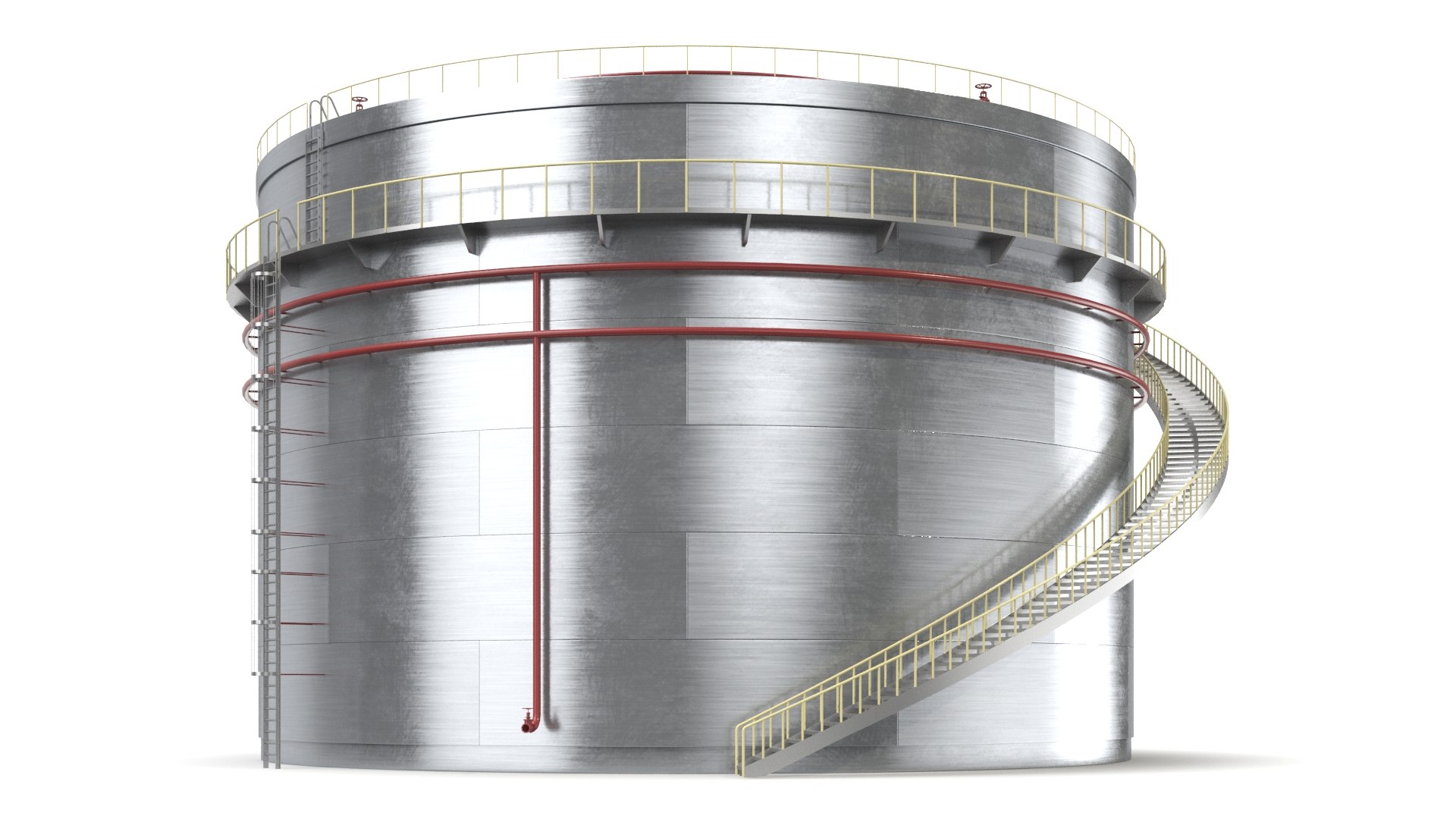 Cylindrical Oil Tank 3D Model - TurboSquid 1750031