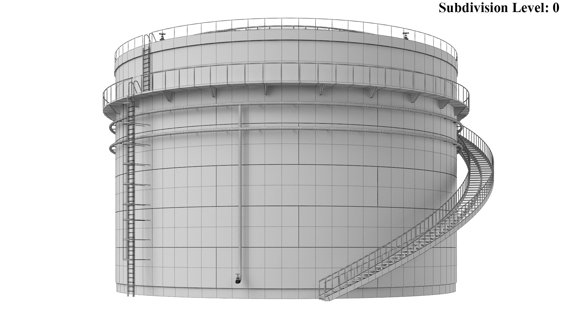 Cylindrical Oil Tank 3D Model - TurboSquid 1750031