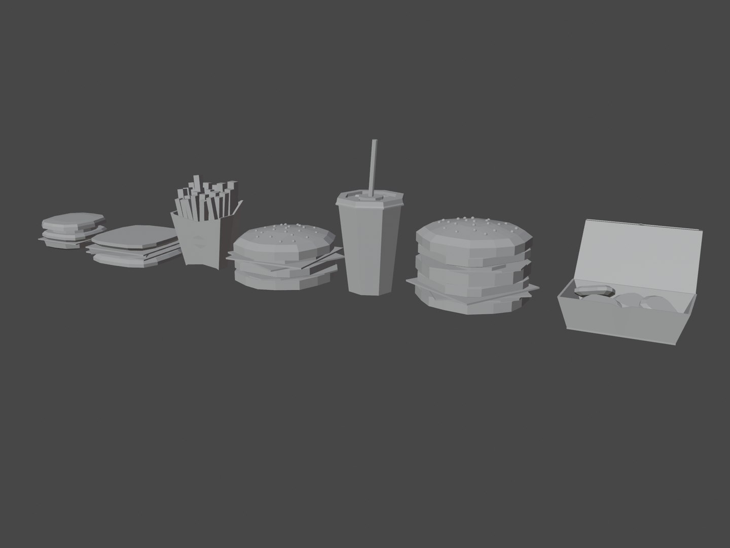 Fast Food Low Poly Model - TurboSquid 1991291