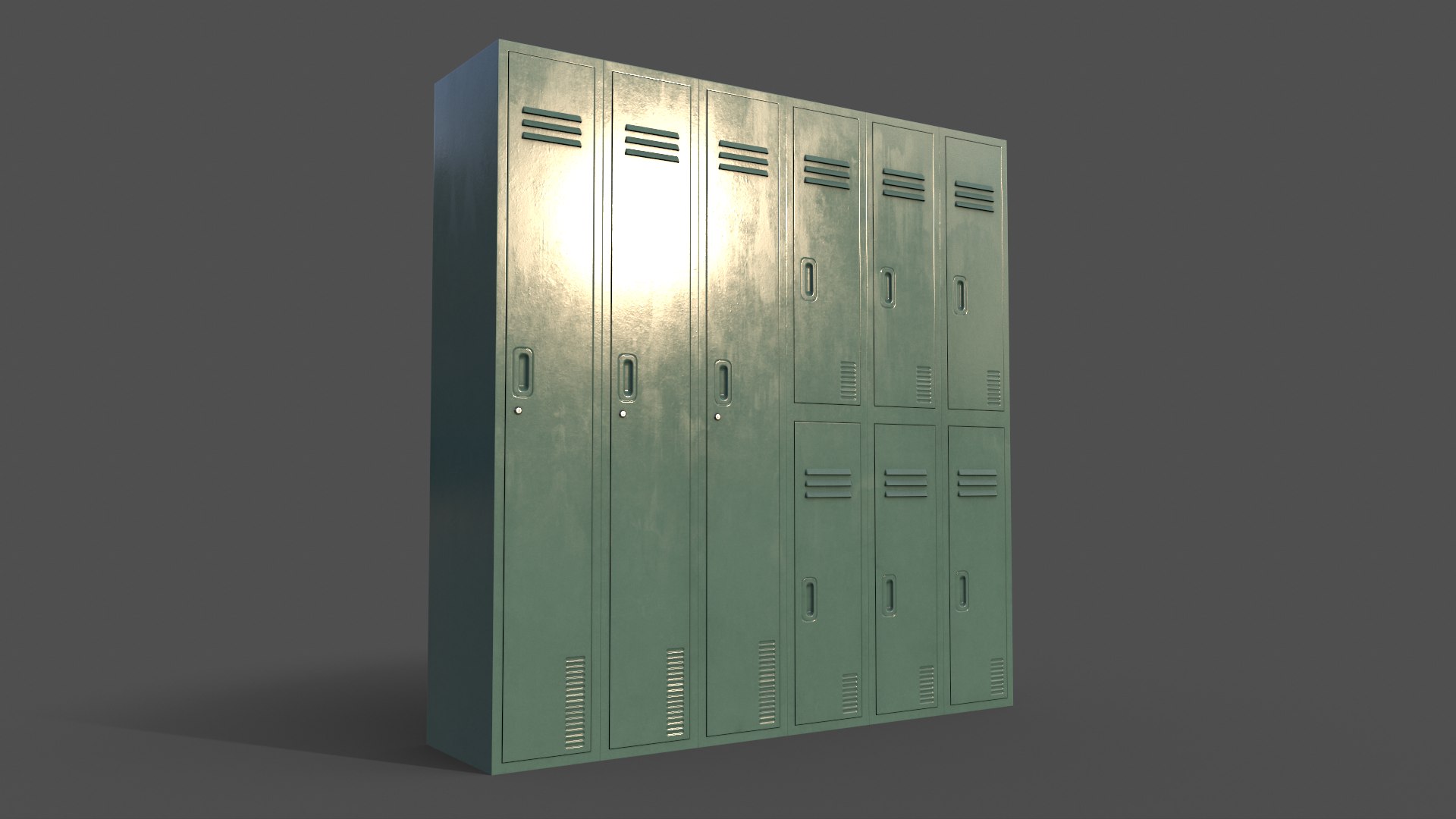 3D PBR School Gym Locker 06 - Green Light model - TurboSquid 1782369