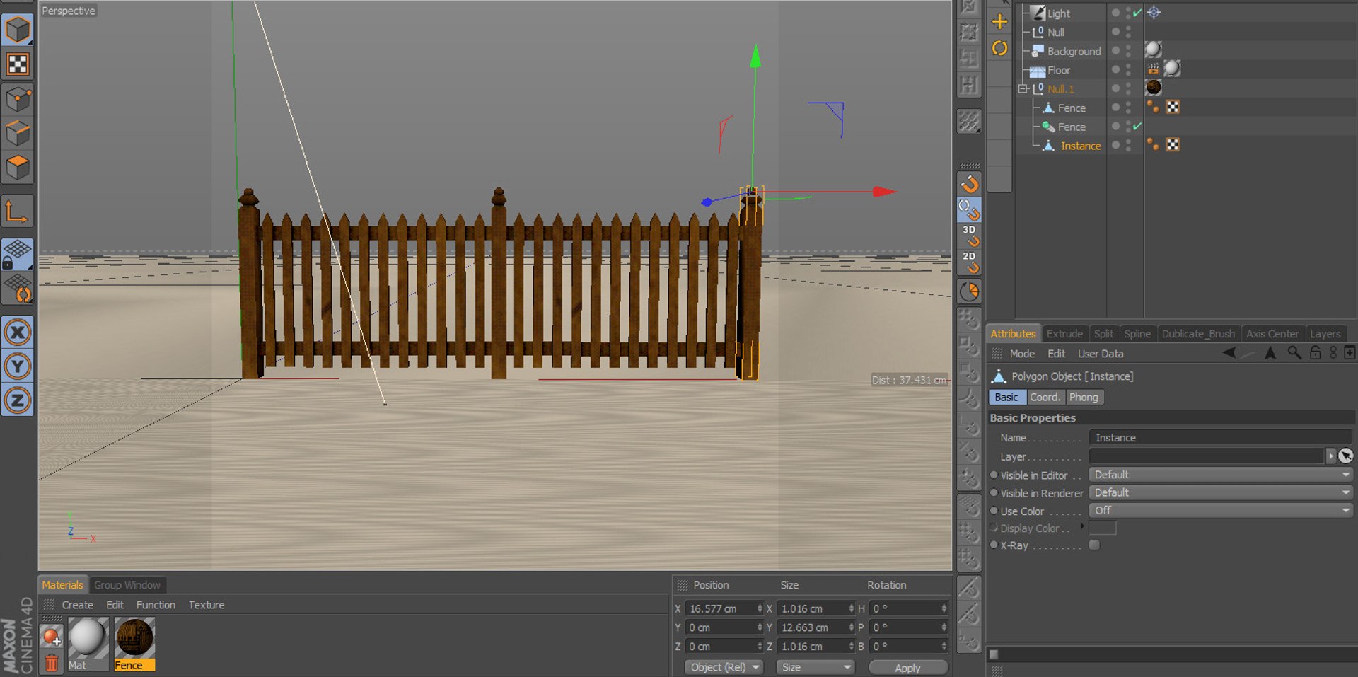 wood fence 3d model
