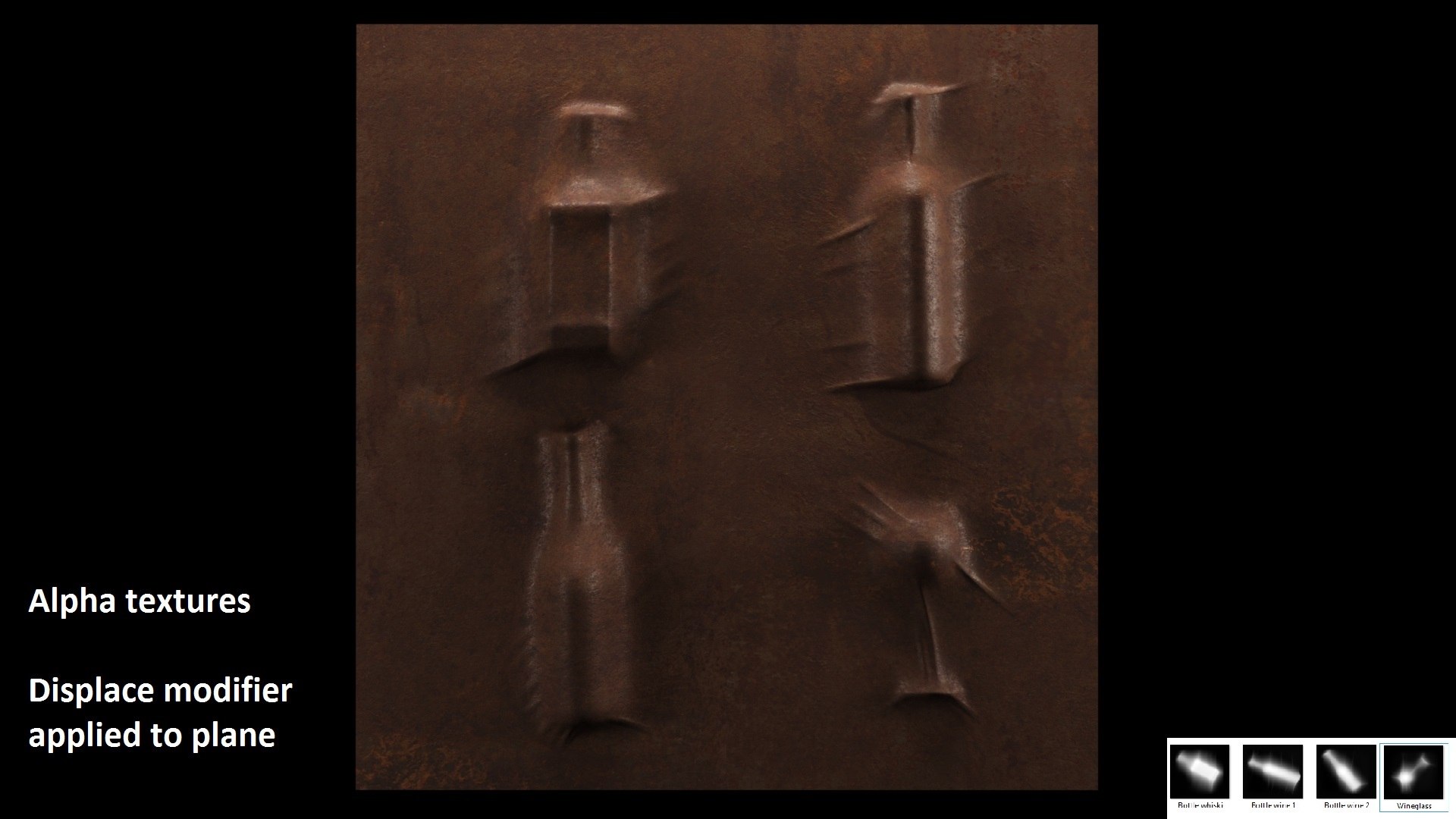 3D Model Drinkware Pressing Through Fabric SET And Alpha Displace ...