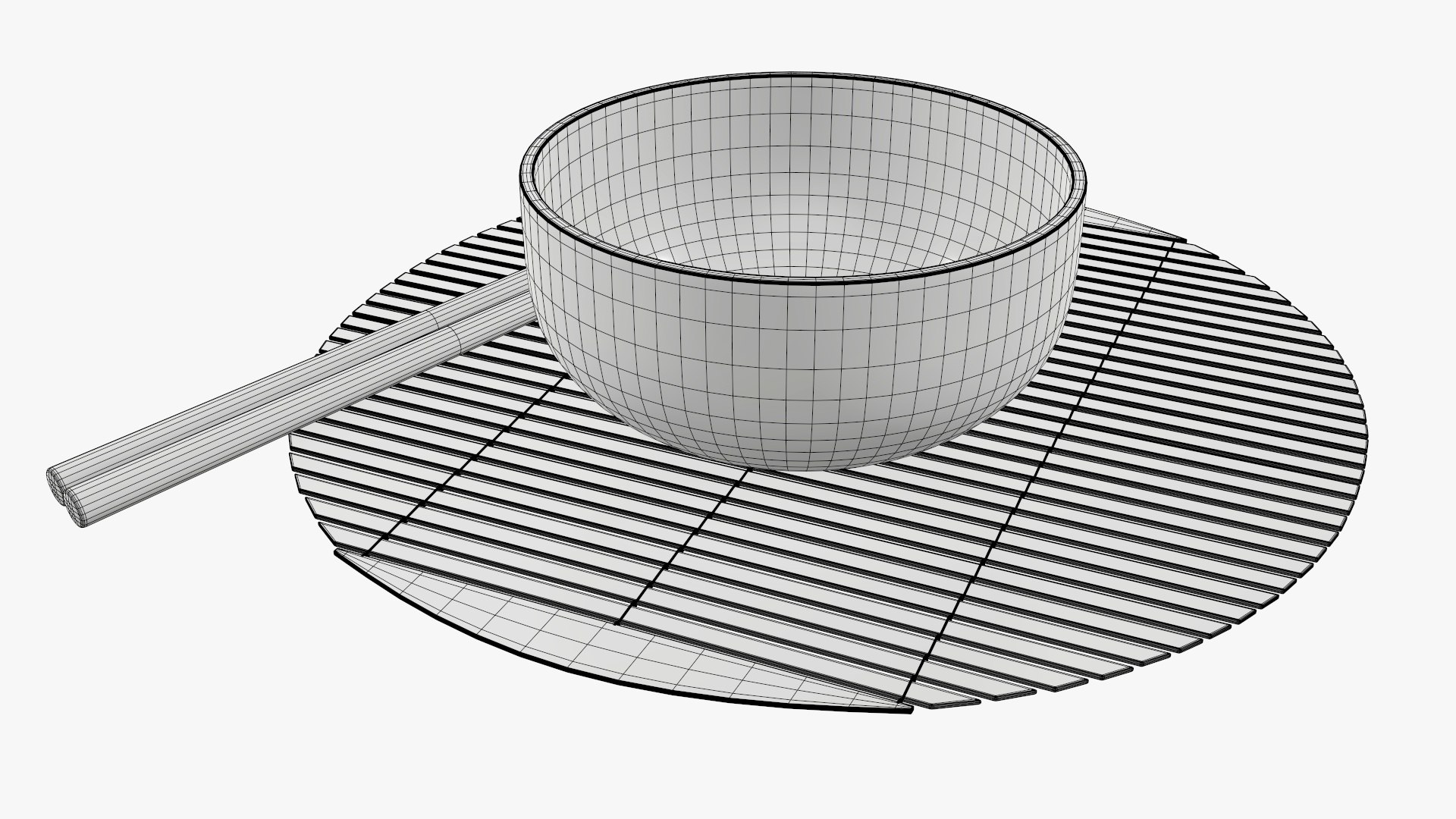 3D Model Bowl Stick Chopstick - TurboSquid 1585457