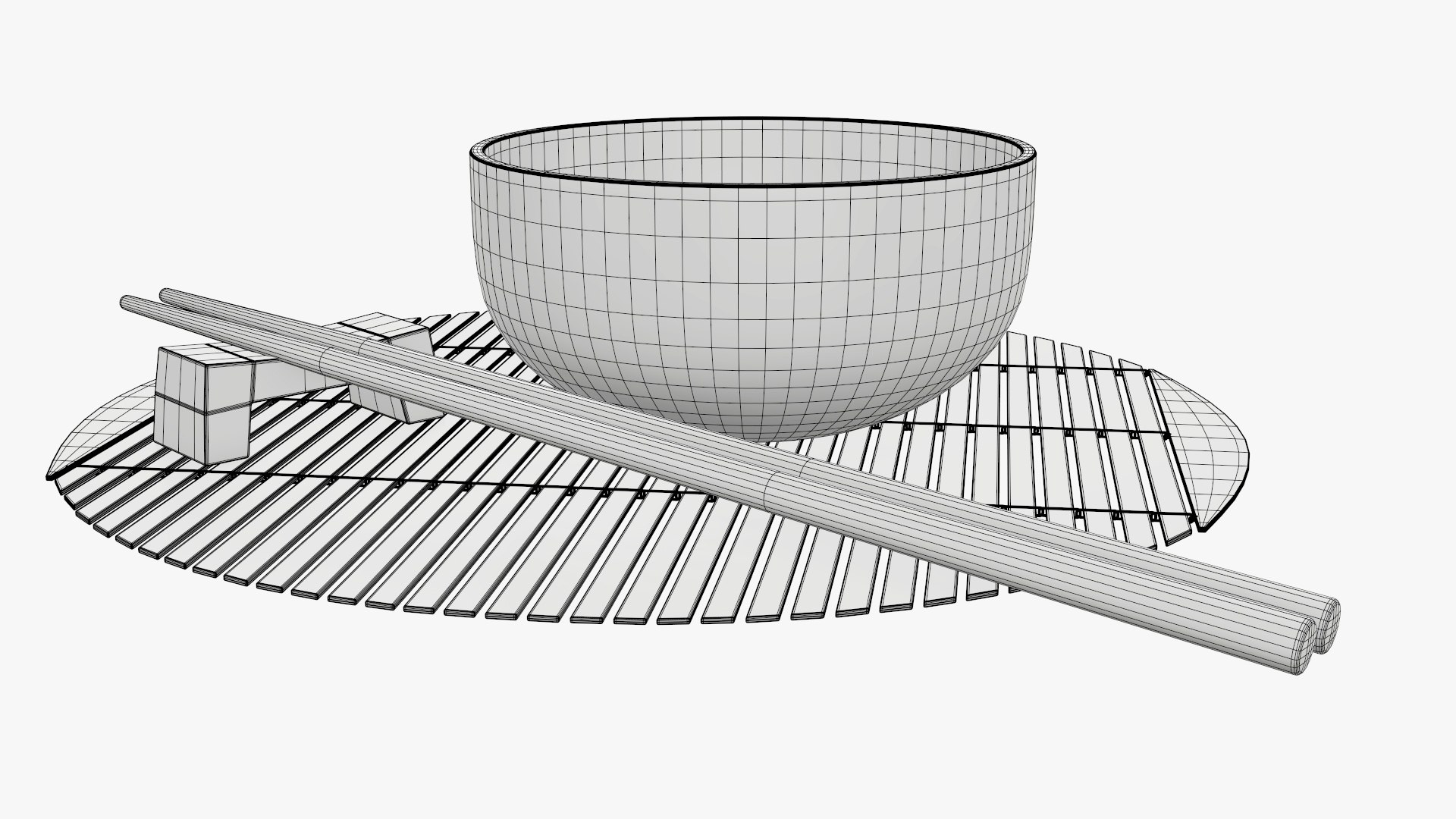 3D Model Bowl Stick Chopstick - TurboSquid 1585457