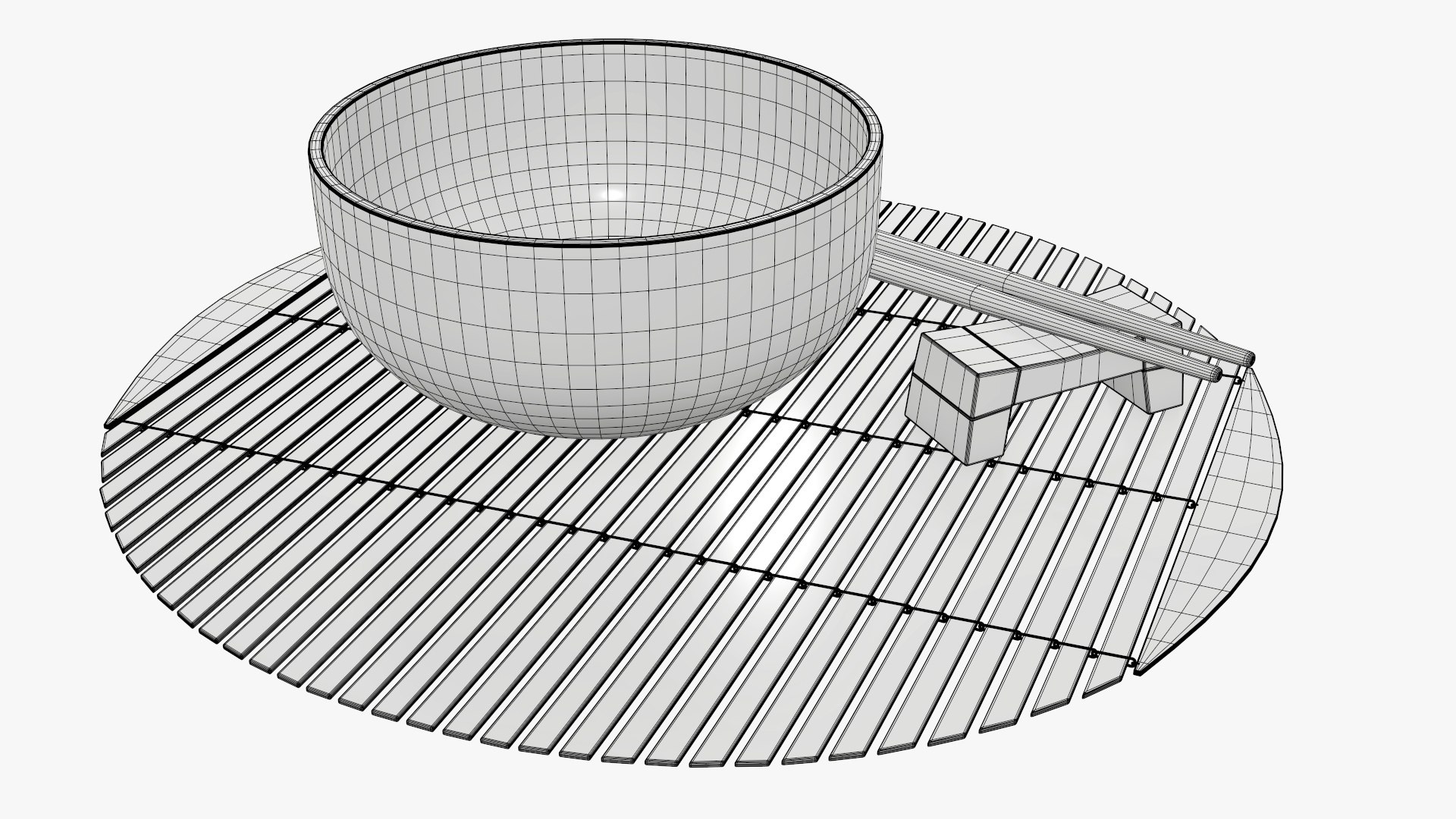 3D Model Bowl Stick Chopstick - TurboSquid 1585457
