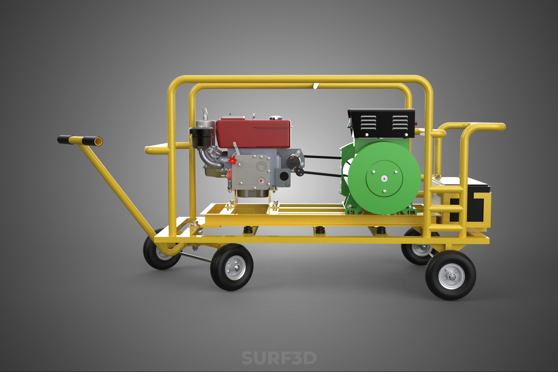 SILNIK DIESLA GENERATOR PRĄDU ZESTAW PRĄDU DYNAMO ALTERNATOR SILNIK ...