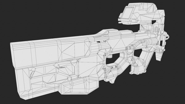 FN P90 Sci-Fi 기관단총 저 폴리 3D 모델 - TurboSquid 1580496