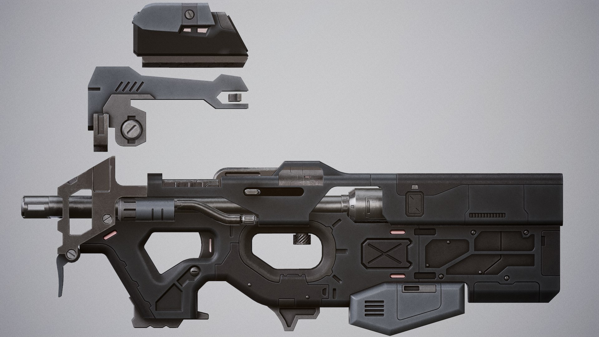 3D Futuristic P90 Model - TurboSquid 1580496