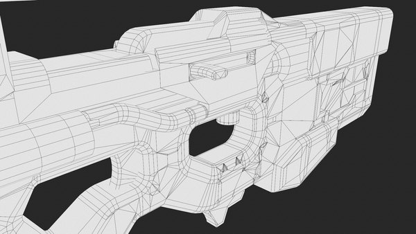 FN P90 Sci-Fi 기관단총 저 폴리 3D 모델 - TurboSquid 1580496
