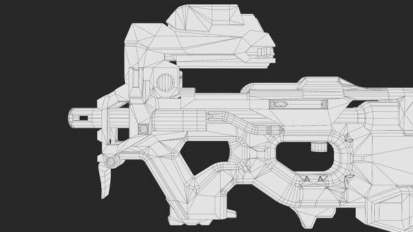 FN P90 Sci-Fi 기관단총 저 폴리 3D 모델 - TurboSquid 1580496