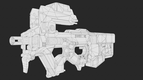3D модель Пистолет-пулемет FN P90 Sci-Fi Low Poly - TurboSquid 1580496
